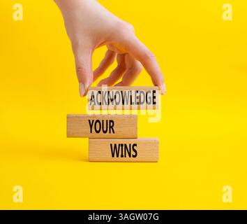 Acknowledge your wins symbol. Concept words Acknowledge your wins on ...