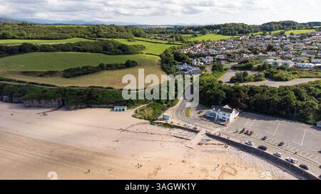 Drone photography of the coastal town of Benllech, Anglesey, Wales, UK ...