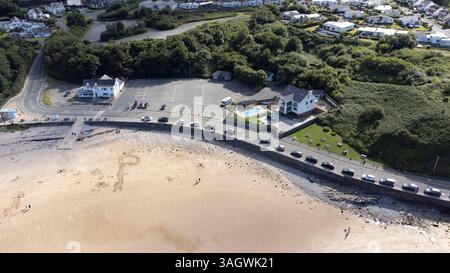 Drone photography of the of Benllech beach, Anglesey, Wales, UK Stock ...