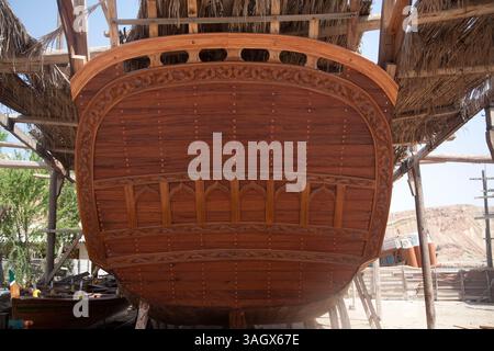 building wooden sailing ship shipbuilding yard sur oman sultanate of ...