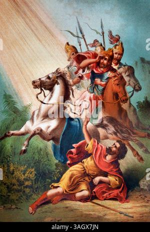 Illustration of the Conversion of Saint Paul After seeing a Flash of ...