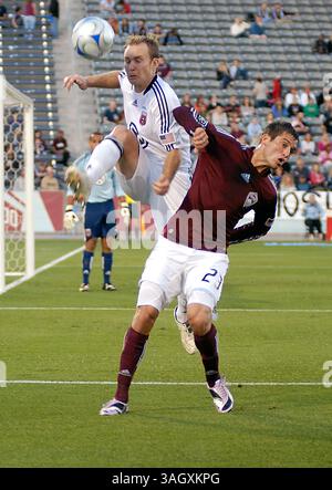 Colorado Rapids midfielder Colin Clark, right, works the ball past Real ...