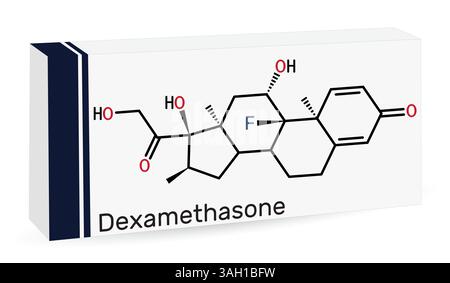 Dexamethasone molecule chemical structure. Corticosteroid medication ...