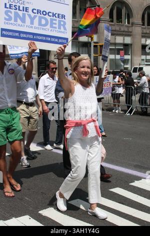 LESLIE CROCKER SNYDER in the NY LGBT Gay Pride Parade in New York City ...