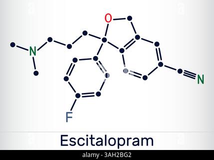 Escitalopram, S -citalopram molecule. Antidepressant medication of the ...