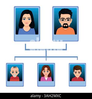 family family tree table consisting of extended family members Stock ...
