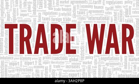 Trade War word cloud conceptual design isolated on white background ...