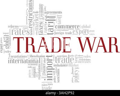Trade War word cloud conceptual design isolated on white background ...