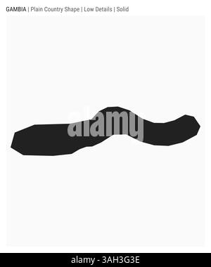 Gambia - plain country shape. Low, medium, and high detailed maps of ...