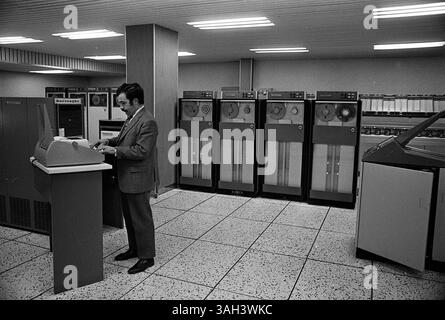 IBM vintage banking computer system, Banco de la Nación Argentina, Buenos Aires, Argentina, 1971 ...
