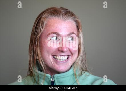 Cambridge University Boat Team's Claire Collins during a press ...