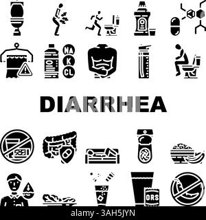 diarrhea causes icons set vector Stock Vector Image & Art - Alamy