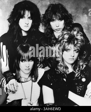 Girlschool, (clockwise from top left), Kim McAuliffe, Denise Dufort ...