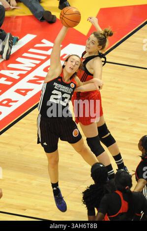 April 1, 2015: McDonald's East All American Taja Cole (5) is introduced ...