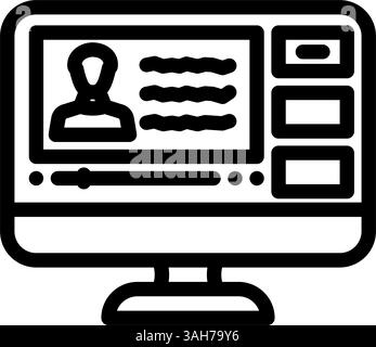 video lectures line icon, outline symbol, vector illustration, concept ...