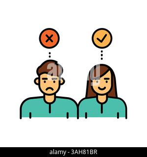 Marginalization color line icon for digital and print projects. Minimal ...