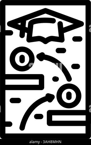gamification online learning platform line icon vector illustration ...