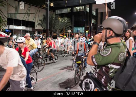 Feb 13, 2015 - Sao Paulo, Brazil - Thousands of cyclists gather for a ...
