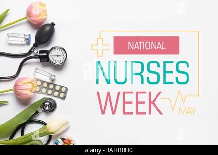 Festive banner for National Nurses Week Stock Photo - Alamy