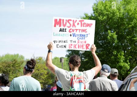Hands Off 2025 Protest and March in Charlotte NC Stock Photo - Alamy
