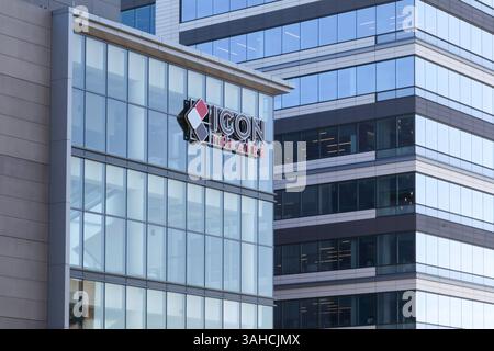 ShowPlace ICON Theatre sign on the building in Tysons Corner, Virginia ...