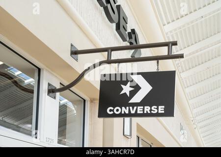 Converse store hanging sign is shown at a shopping mall in Orlando, FL ...