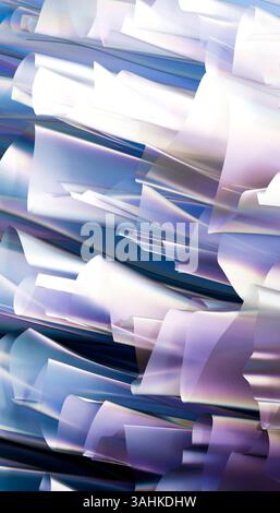 A 3D rendering of geometric shapes with colorful neon lights for sci-fi ...