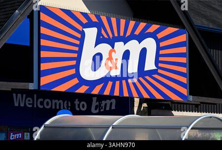 B & M Store logo. The Old Showground, Kendal, Cumbria, England, United ...