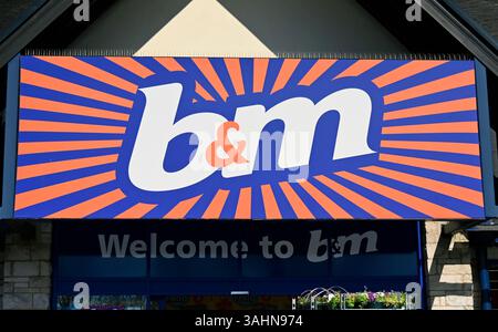 B & M Store logo. The Old Showground, Kendal, Cumbria, England, United ...