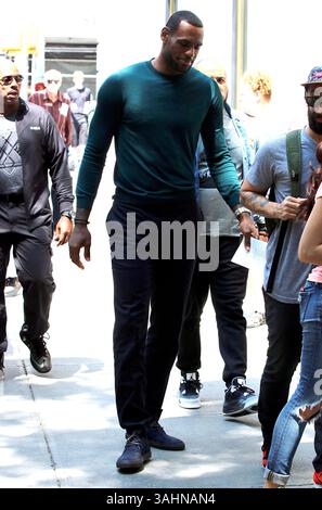 LeBron James on the set of the movie 'Trainwreck' in New York City - 31 ...