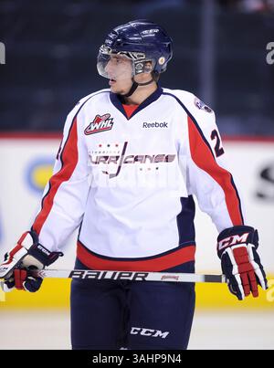 Profile photo on Lethbridge Hurricanes goalie Leif Oaten during WHL ...