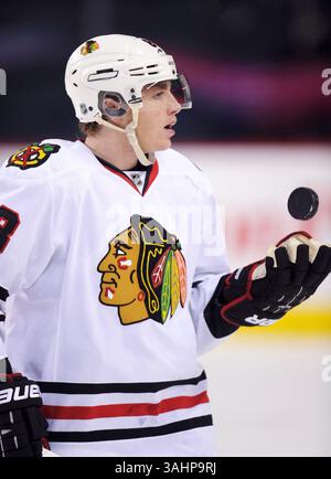 Profile photo on Chicago Blackhawks C Frank Nazar during an NHL ...