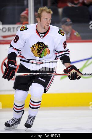 Profile photo on Chicago Blackhawks C Frank Nazar during an NHL ...