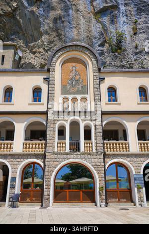 Monk residences in the Lower Monastery of Ostrog in Montenegro Stock ...
