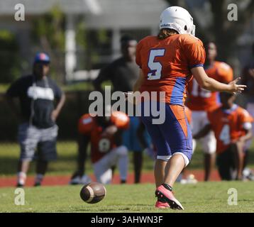 Hollywood Hills quarterback Holly Neher, 16, is trying out for the ...