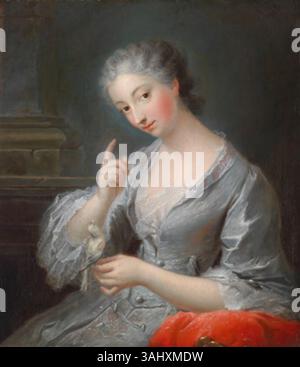 The portrait of Marquise de Prie captures a historical figure of French ...