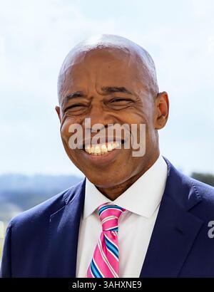 New York Mayor Eric Adams arrives at his campaign launch rally at City ...