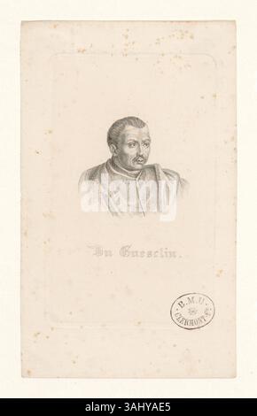 This intaglio print of Bertrand du Guesclin captures the strength and ...