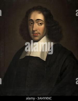 A historical portrait of the philosopher Baruch Spinoza, painted by ...