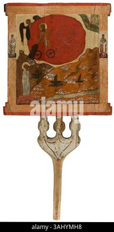 A depiction of the biblical prophet Elijah in the desert, reflecting ...