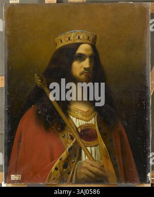This 1837 oil painting by Emile Signol portrays Thierry I, King of the ...
