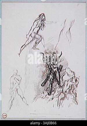 This study for 'Hercule et l'Hydre de Lerne' by Gustave Moreau depicts ...