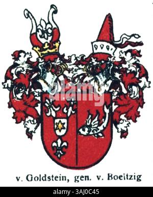 The Goldstein family coat of arms from 1605, as depicted in Johann ...