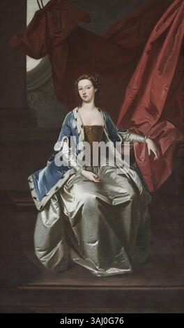 A portrait of Rhoda Apreece, Mrs. Francis Blake Delaval, painted circa ...