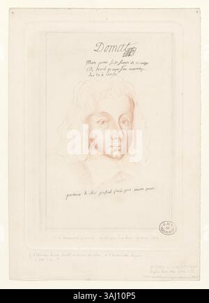 This intaglio print of Blaise Pascal, created by an unknown artist, is ...
