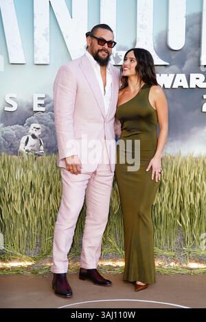 Jason Momoa and Adria Arjona arrive for a Supergirl fan event at ...
