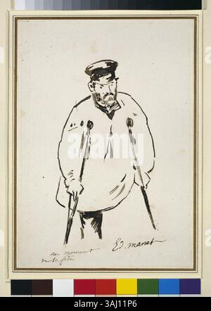 This portrait, attributed to Édouard Manet, depicts a man wearing a ...