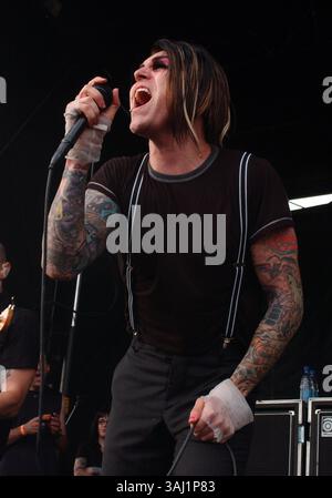Davey Havok of the rock band AFI performs during the Corona Capital ...
