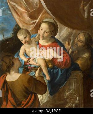 Angelo Caroselli - The Holy Family with Saint Dorothy Stock Photo - Alamy