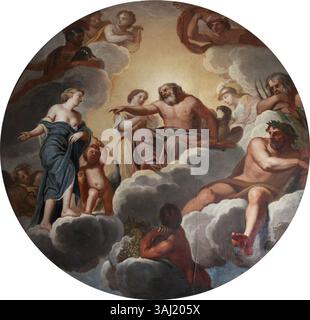This artwork depicts the mythological scene of Aeneas and the Sibyl in ...